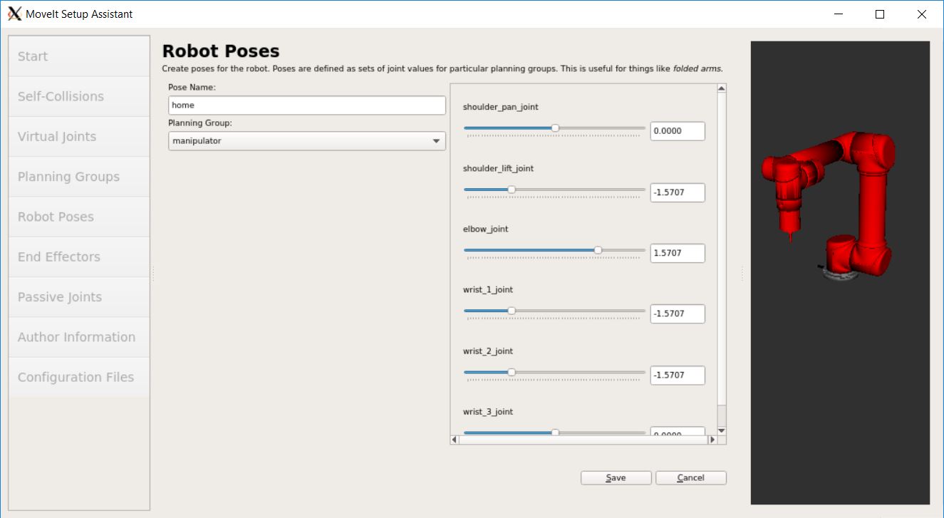 compas_fab - 3.8. Creating a MoveIt! package from the custom created URDF