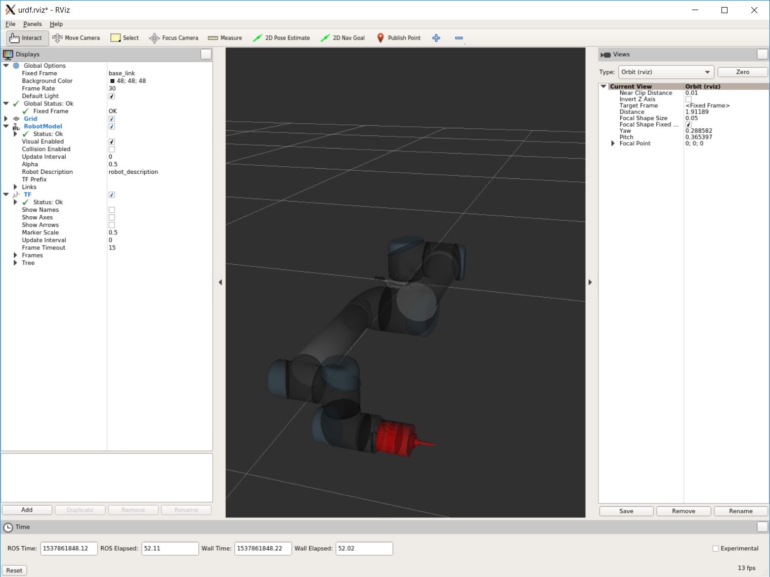 compas_fab - Creating a URDF with an UR5 robot and a custom end-effector